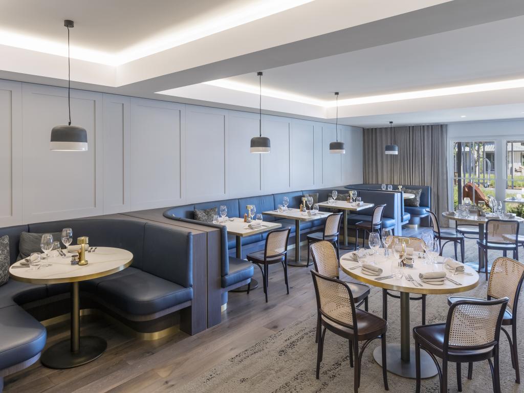 Brass Edged Hospitality Table Tops – Nufurn Commercial Furniture